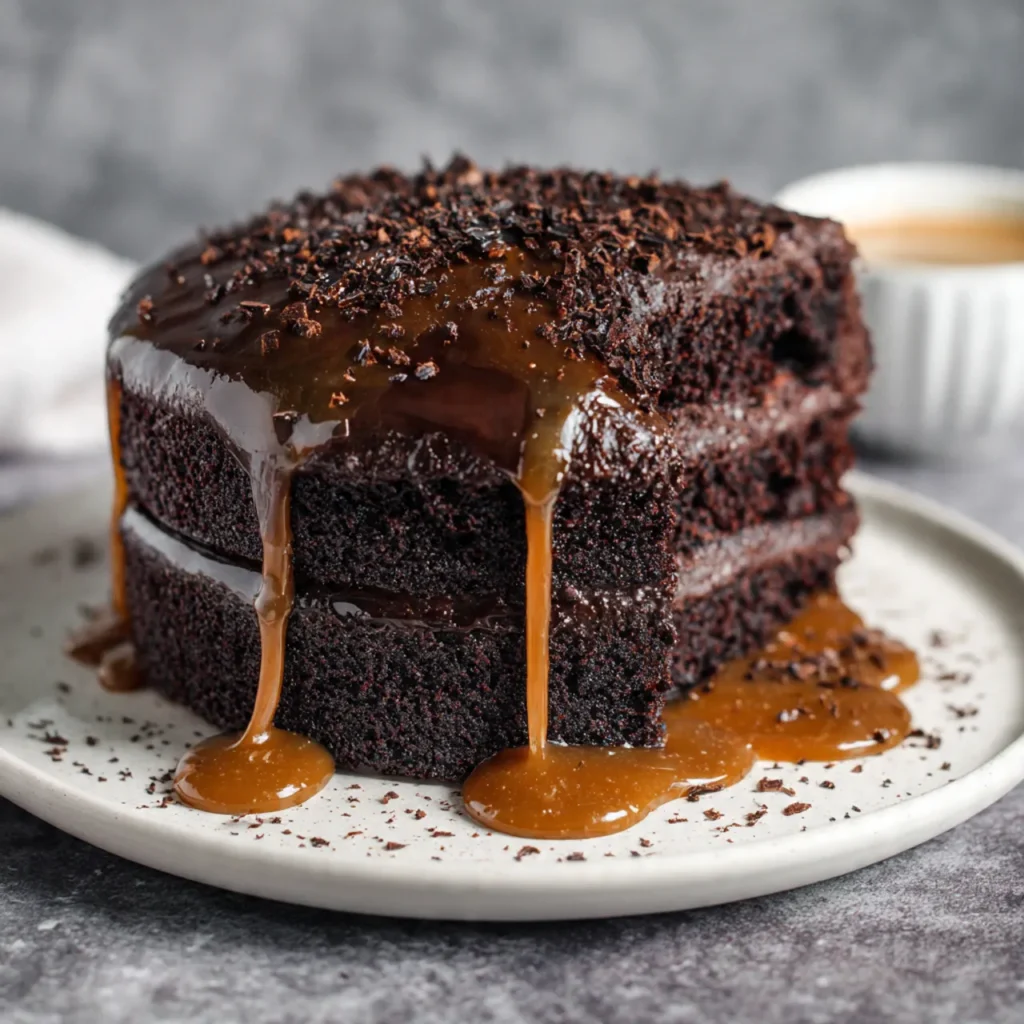 Dark Chocolate Sponge Cake with Coffee Ganache