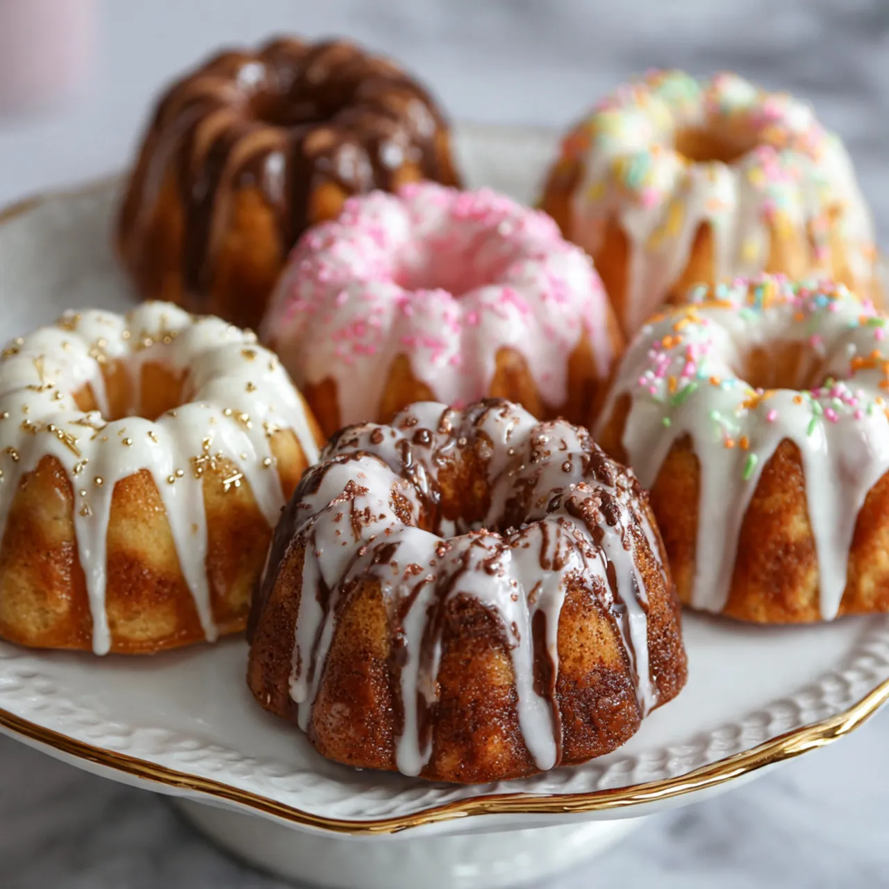 Mini Bundt Cakes with Glaze