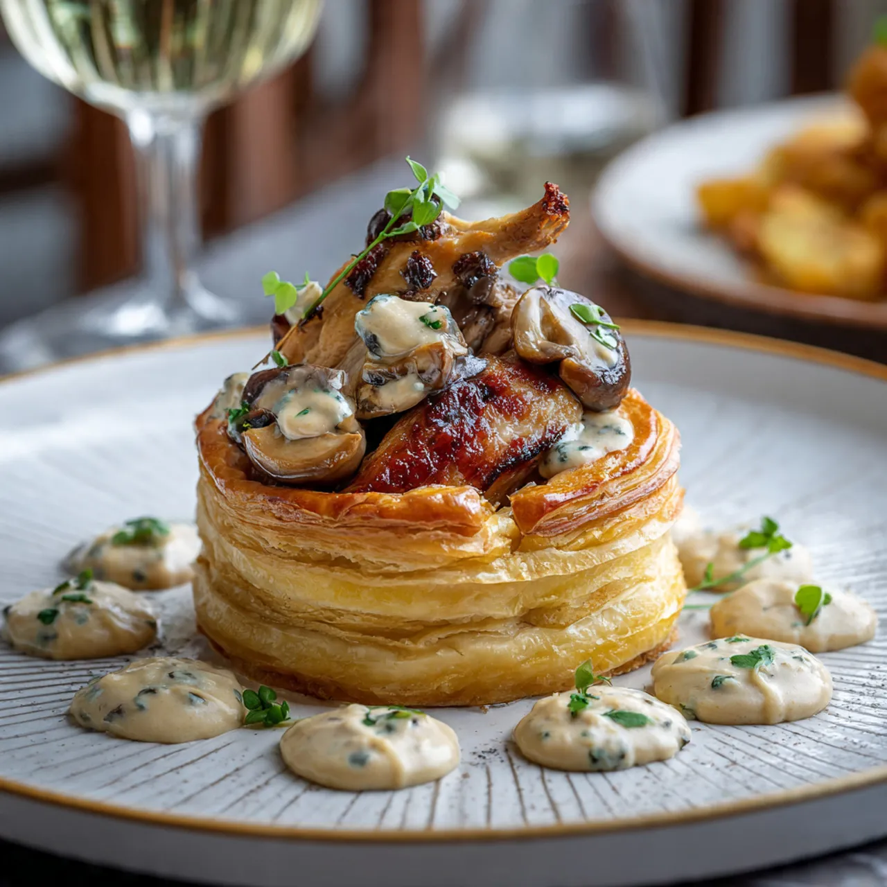 Roast Guinea Fowl Vol-au-Vent with Foie Gras Cream