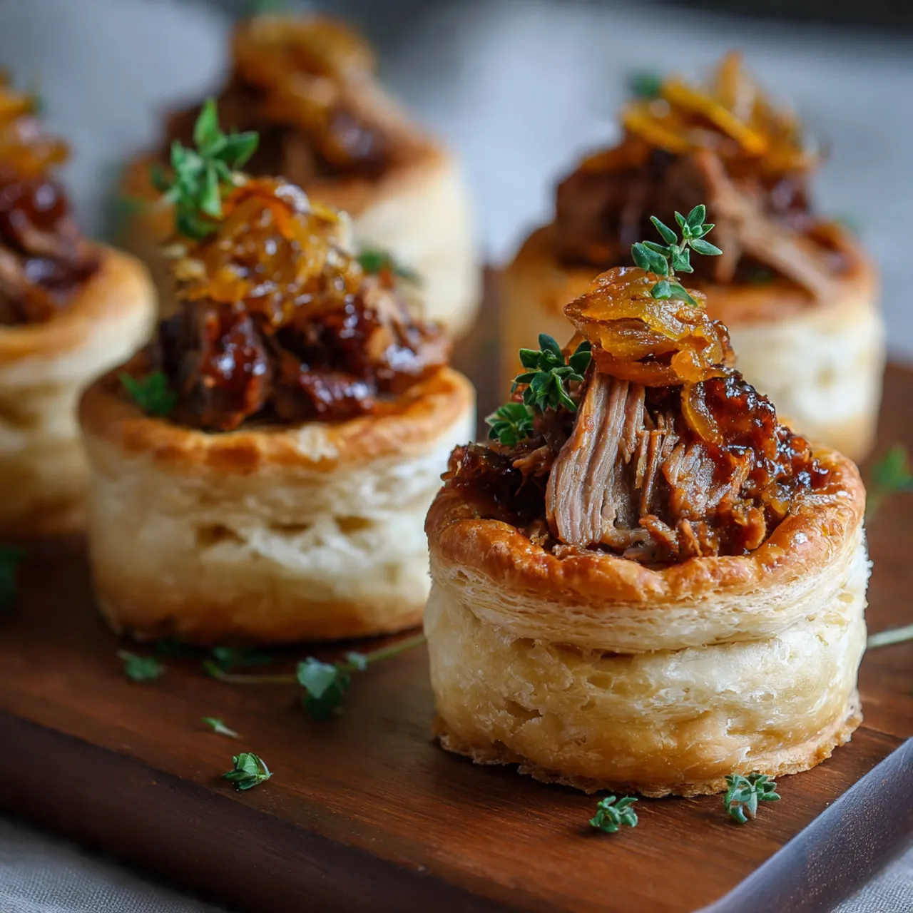 Vol-au-Vent with Shredded Duck and Caramelized Onions