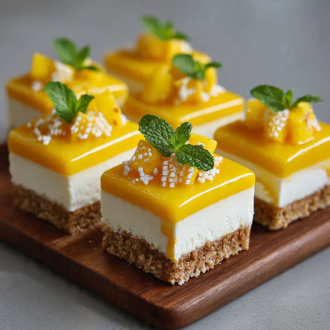 Mango and Vanilla Mousse Squares